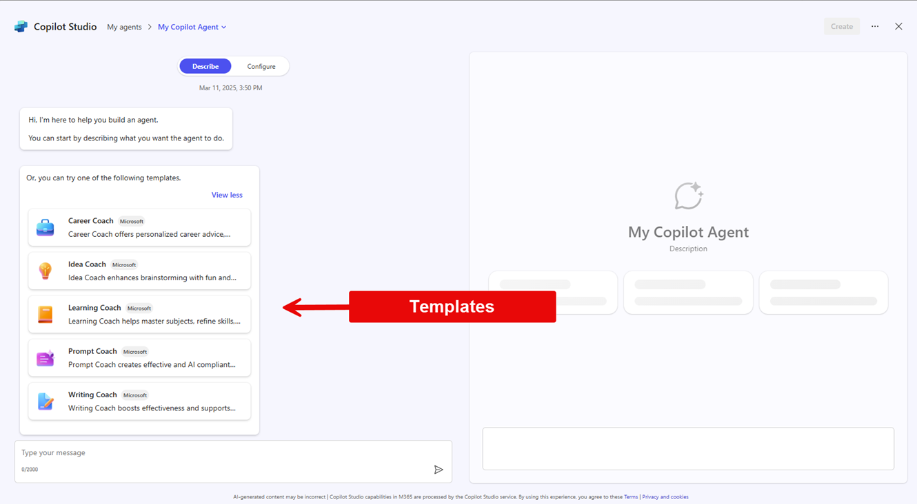 How to create a Copilot agent | Center for Teaching Excellence